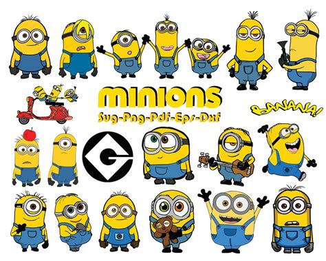 Minions Svg Bundle Layered Minions Clipart Cartoon Svg Etsy