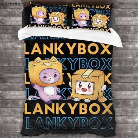 Lankybox Foxy Boxy Cartoon Cute Bedding Set Lanky Box Plush Shop