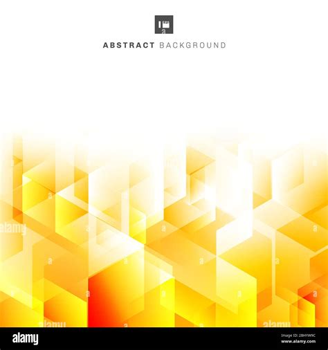 Abstract Yellow Geometric Hexagon Mosaic Pattern Overlay On White