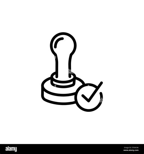 Sello aprobado icono lineal Sello de aprobación Ilustración de línea