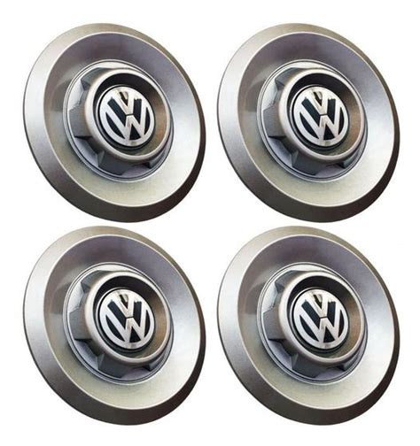 Jogo Calota Centro Roda Ferro Vw Gol Amarok Tropper Prata GFM