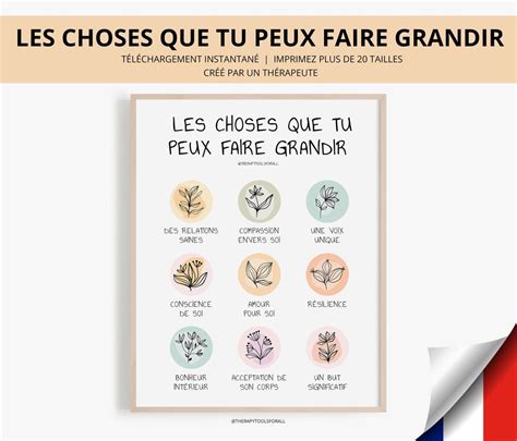 Les choses que tu peux faire grandir DIITAL Santé Mentale Imprimer dans