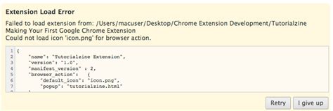 Extension Load Error Could Not Load Icon Icon Png For Browser Action