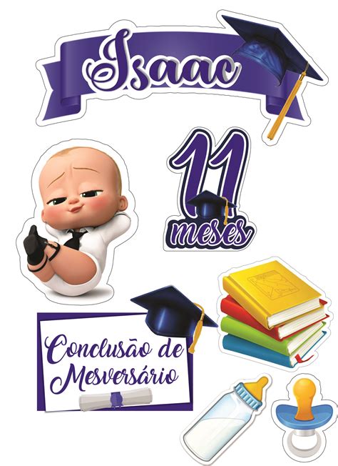Kit 6 Topos de Bolo para Mesversário Um Tema Por Mês Elo7
