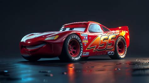 K Hd Wallpaper Lightning Mcqueen In Pixar Style In Lightning