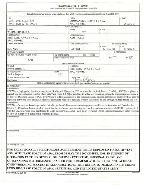 Blank Da Form Fillable Printable Forms Free Online