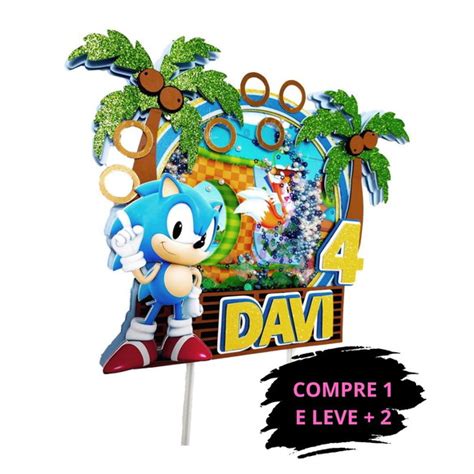 Topo De Bolo Em Camadas Sonic Elo7 Produtos Especiais