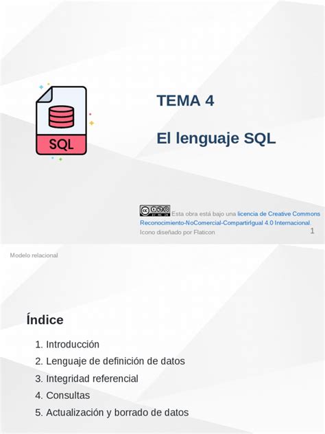 tema 4 el lenguaje sql pdf sql base de datos relacional