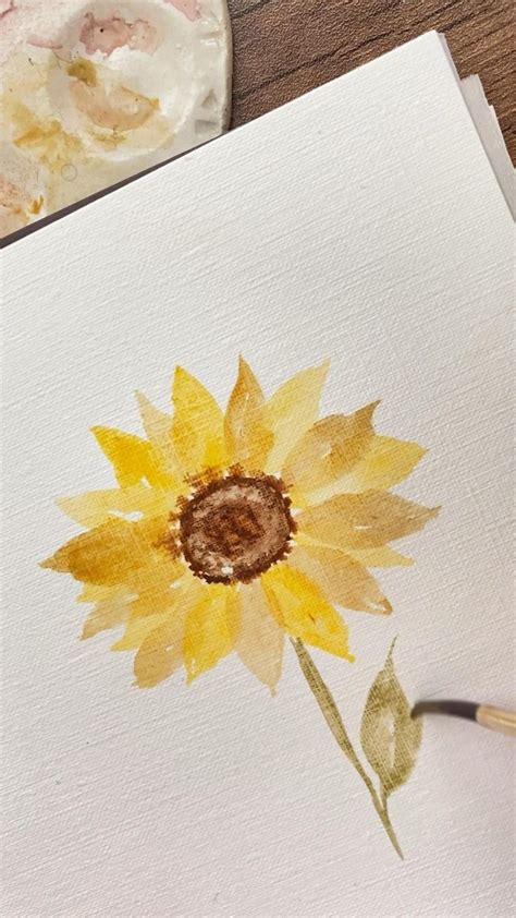Watercolor Sunflower For Beginners Video Flower Drawing