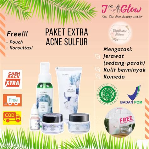 Jual Jglow J Glow Skincare Acne Sulfur Krim Sabun Jerawat Perawatan