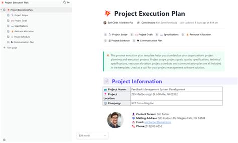 Project Execution Plan Template By ClickUp