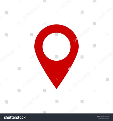 Pin Point Icon Red Map Location Stock Vector Royalty Free 1909180090
