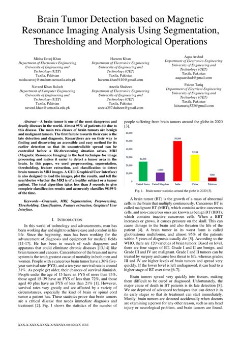 pdf brain tumor detection based on magnetic resonance imaging analysis using segmentation