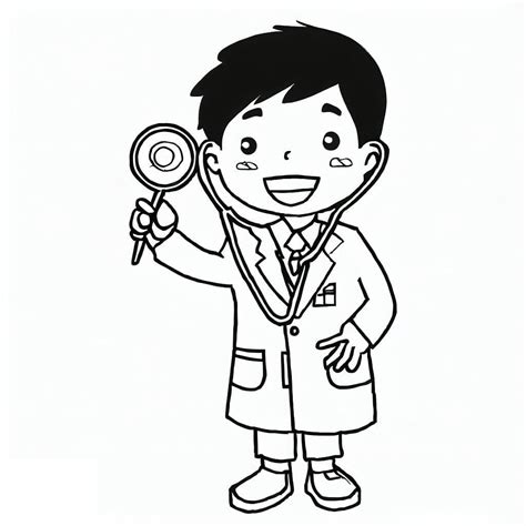 Coloriage Docteur Très Mignon télécharger et imprimer gratuit sur