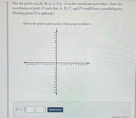 plot the points a 4 8 b 2 1 c 3 1 on the coordinate axes below state the coordina [math]