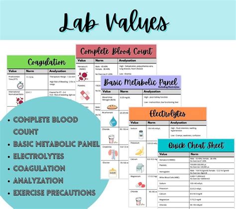 Lab Values Cheat Sheets Etsy Israel
