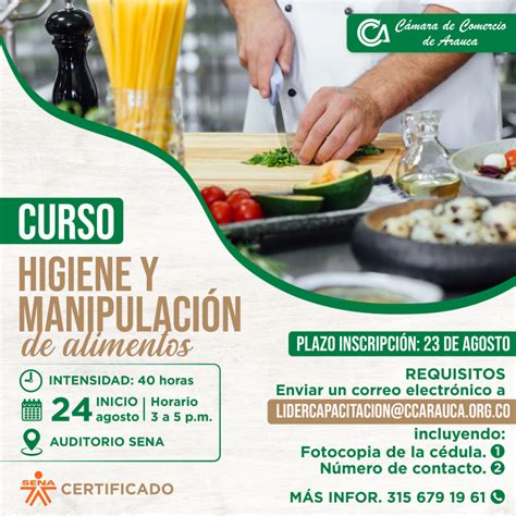 Curso Higiene y Manipulación de Alimentos Cámara de Comercio de Arauca