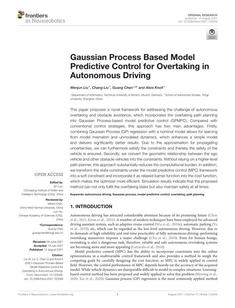 pdf gaussian process based model predictive control for overtaking in autonomous driving