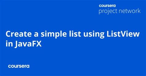 Create A Simple List Using ListView In JavaFX Coursya