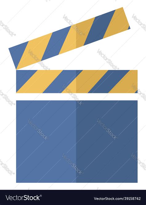 Blue Clapper Board On A White Background Vector Image