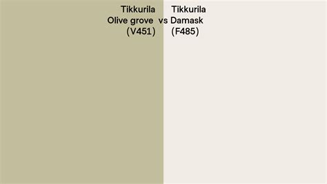 Tikkurila V451 Olive Grove Vs F485 Damask Side By Side Comparison