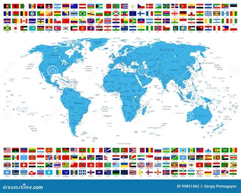 World Map With Countries And Their Flags