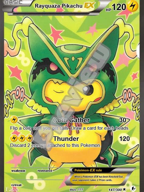 Rayquaza Pikachu Gx Gmax Vmax Gigantamax Ex Pokemon Card Etsy