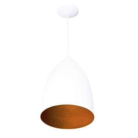 Pendente Lustre Vegas Bala Cone Branco Cobre Shopee Brasil