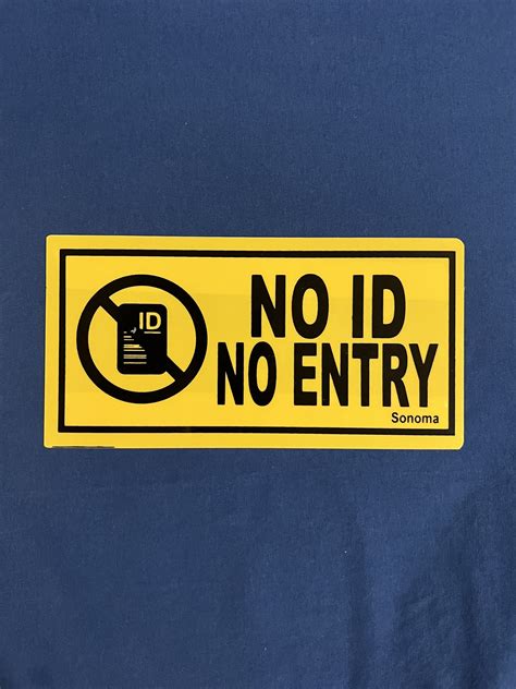A Mart High Impact Plastic Signage 4x8 Inches No ID No Entry Sign Not
