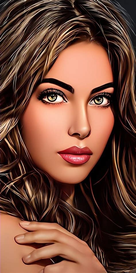 Beautiful Women Pictures Face Art Anime Art Lady Gold Book Covers