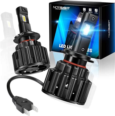NOVSIGHT H7 LED Headlight Bulbs Combo 60W 24000 Lumens 700 Brighter