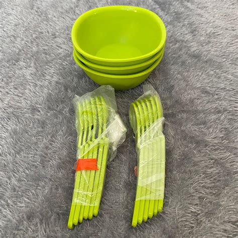 Tupperware Piring Sendok Hijau Blossom Plate Kitchen Appliances Di