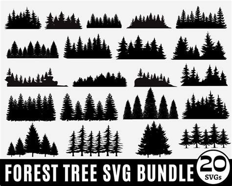 Wald Bundle Kiefer Bundle Pine Tree Border Svg Baum Des Lebens Svg
