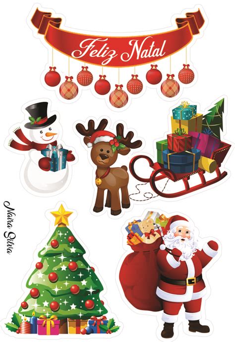 Topo Natalino Bolo De Natal Decorado Para Imprimir E