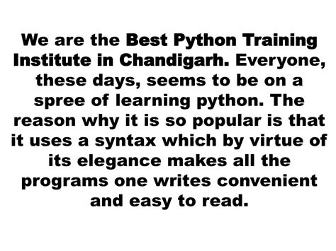 Ppt Best Python Training In Chandigarh Powerpoint Presentation Free