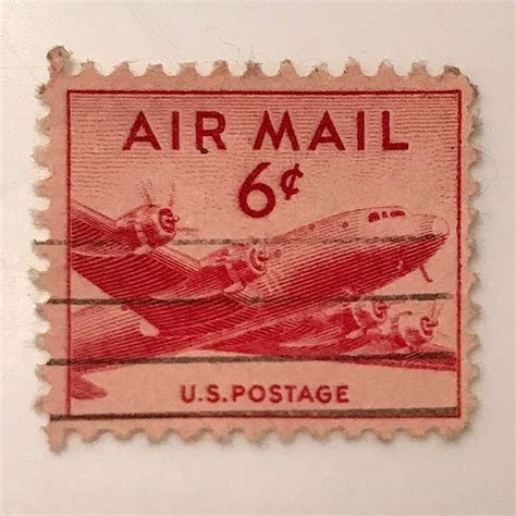 Rare Vintage 6 Cent Red Airmail US Postage 1946 Etsy