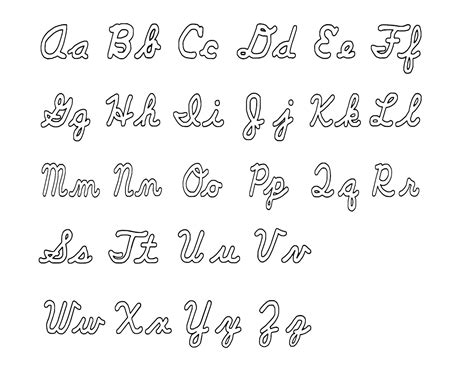 Alphabet Letters In Cursive Bubble Writing Formal Letters
