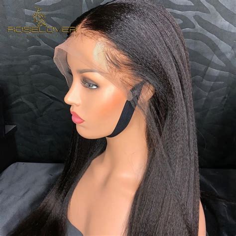 Yaki Straight Glueless Lace Frontal Wig Pre Plucked With Baby Hair