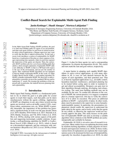 conflict based search for explainable multi agent path finding deepai