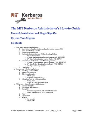 Fillable Online Kerberos The MIT Kerberos Administrators How To Guide