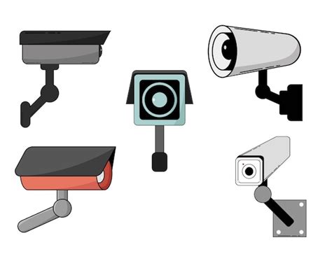 Design plano de ícone de câmera de segurança cctv fixo Vetor Premium