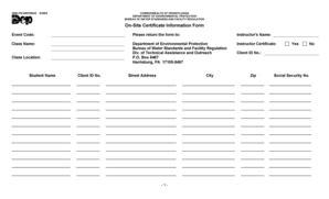 Fillable Online Elibrary Dep State Pa On Site Certificate Information