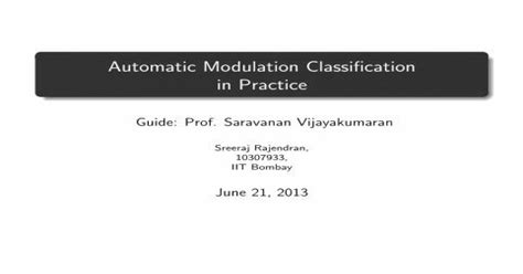 pdf automatic modulation classification in practice pdfslide