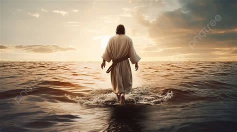 Fondo Jesús Camina En El Agua Fondo Imagen De Jesus Caminando Sobre El