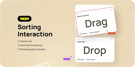 Drag Drop Sorting Card Interaction Figma Community