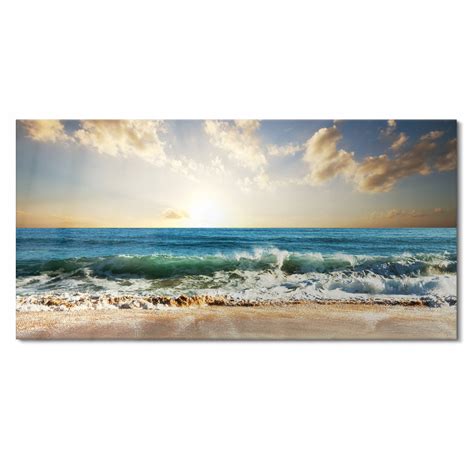 Foto szklane grafika Plaża morze fale 120x60 010010010050100038182