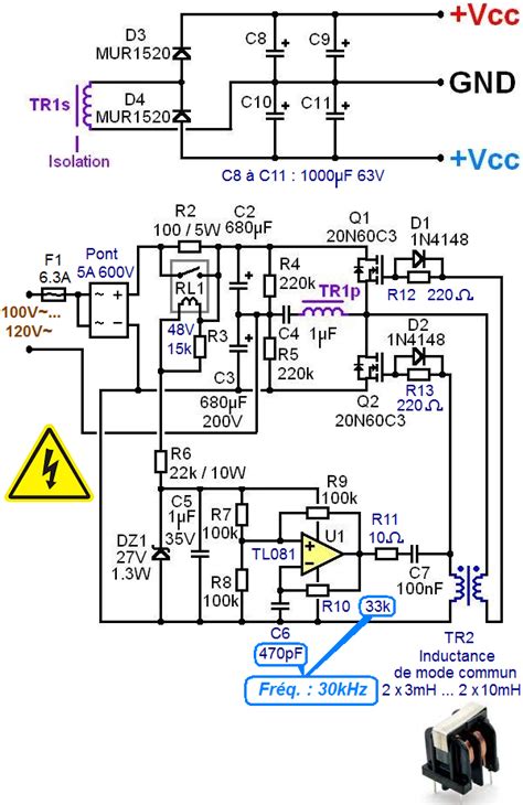 Alimentation à découpage 120V pour ampli audio Astuces Pratiques