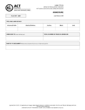 Fillable Online Legislation Act Gov ANNEXURE ACT Legislation Register