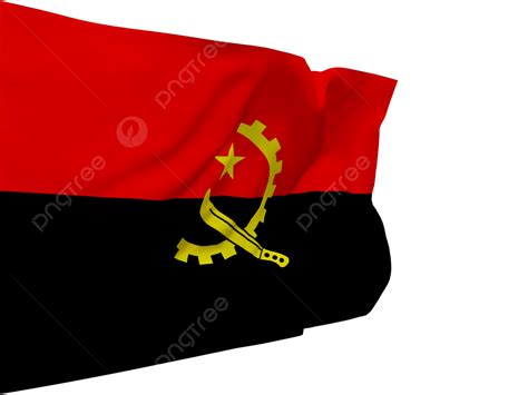 Imagem Da Bandeira De Angola Voando PNG Bandeira De Angola Hasteada