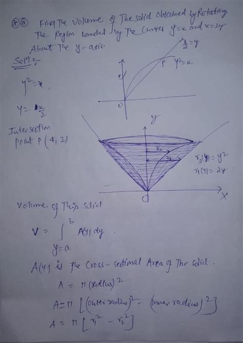 a using disks or washers find the volume of the solid obtained by rotating the region bounded